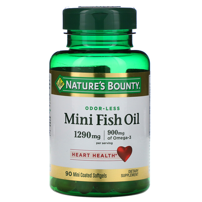 Nature's Bounty Mini Fish Oil 1290 мг Mini Coated Softgels (90 капс ...